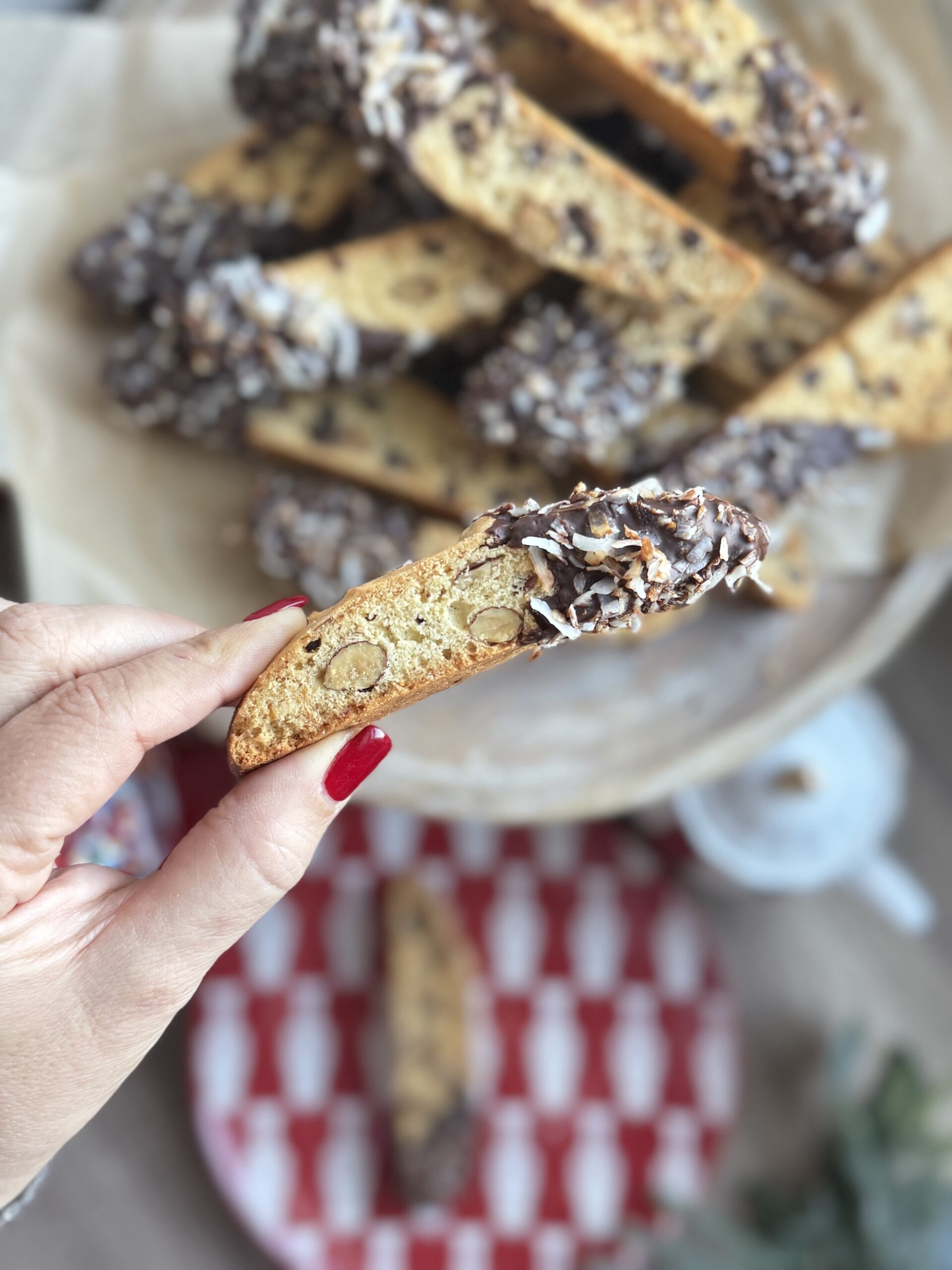 Almond Joy Biscotti - Frannie Loves Food